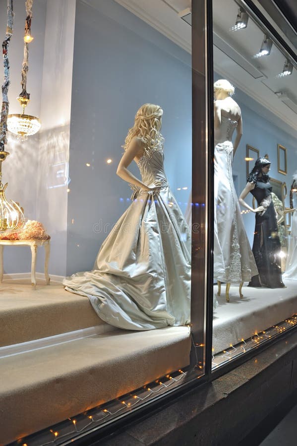 Boutique Display Window with Mannequins. Stock Photo - Image of ...