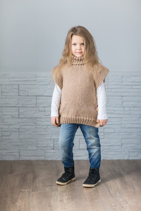 Fashion Child Knitted Sweater Stock Image - Image of adorable, cute ...