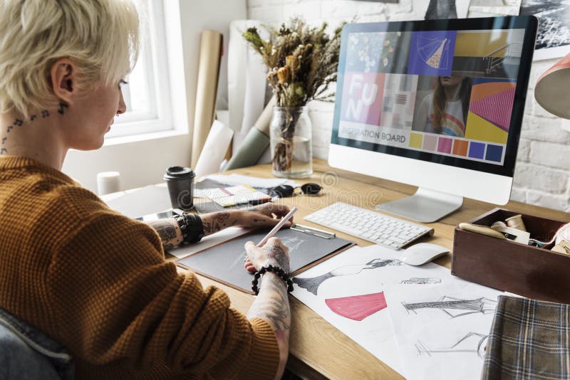 Fashion Clothing Design Drawing Concept Stock Photo - Image of design ...