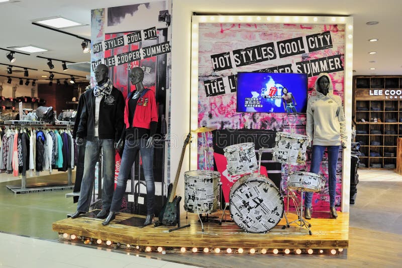 Clothing Display of Mannequins in a Shopping Mall. Editorial Stock ...