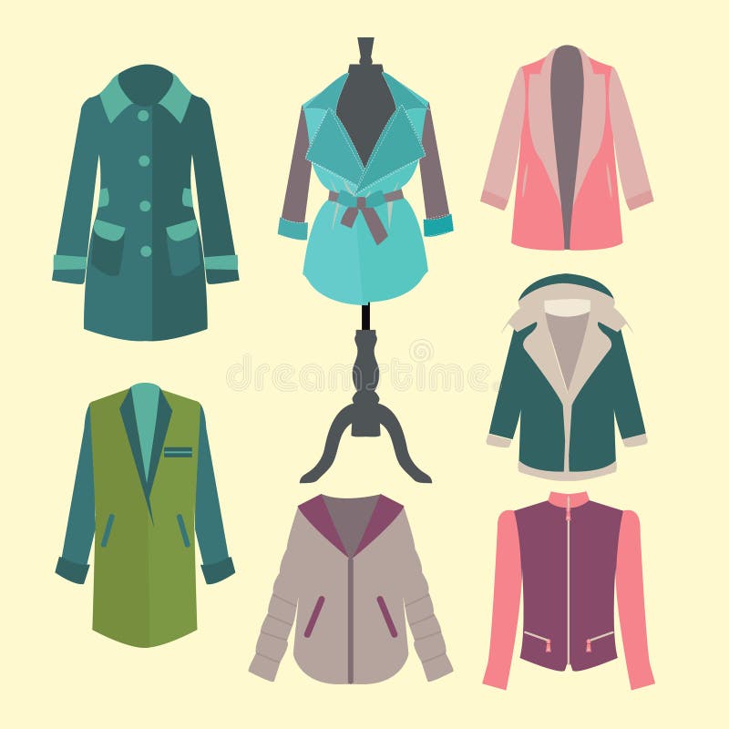 Fashion Collection Of Woman Wardrobe Stock Vector Illustration Of