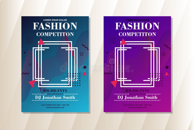Fashion Competition of Flyer Design Template Use Vertical Layout. Stock ...
