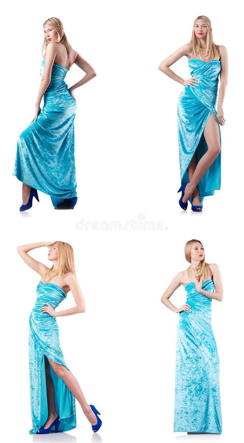 The Fashion Concept with Tall Model on White Stock Image - Image of ...