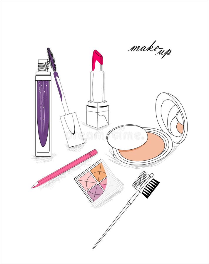 Fashion Cosmetics - Drawing Stock Illustration - Illustration of ...