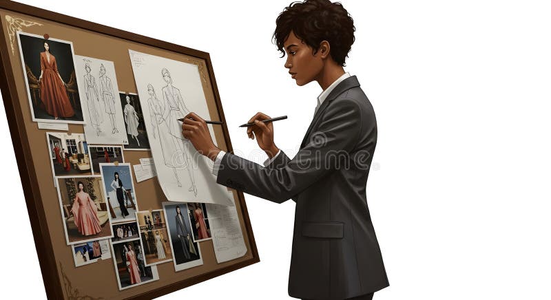 Fashion Design Process from Sketch To Runway Concept Stock Illustration ...