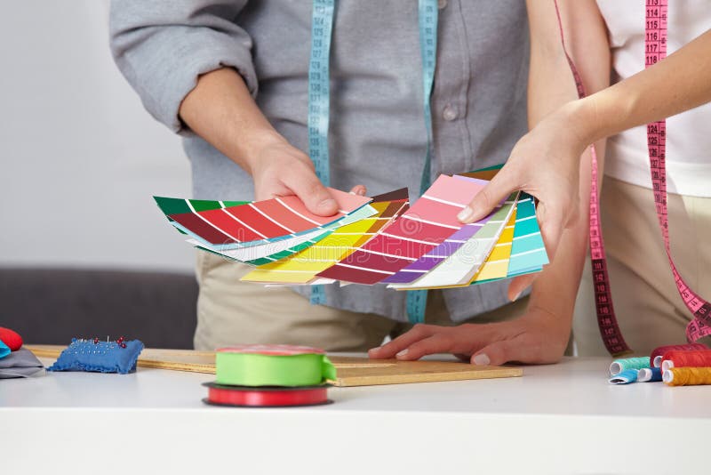 Fashion Designer with Color Samples Stock Photo - Image of industry ...
