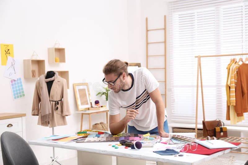 Fashion Designer Creating New Clothes Stock Image - Image of creating ...