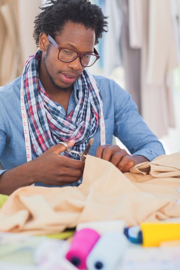 Fashion Designer Cutting Clothes Stock Photo - Image of business ...