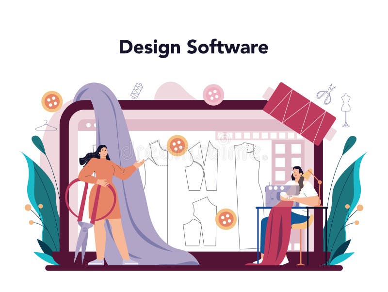Fashion Designer Online Service or Platform. Professional Tailor Stock ...