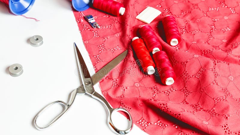 A Set of Tools for the Tailor - Thread, Scissors, Pins, Coils, Needles ...