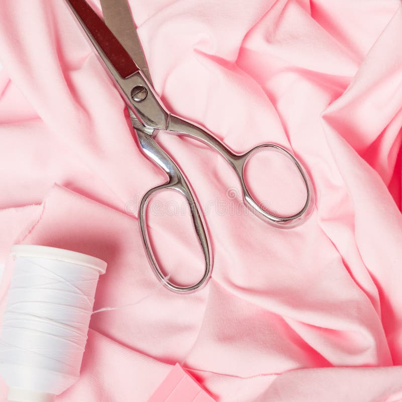 Fashion Designer`s Workplace Various Sewing Materials, Threads, Spools ...