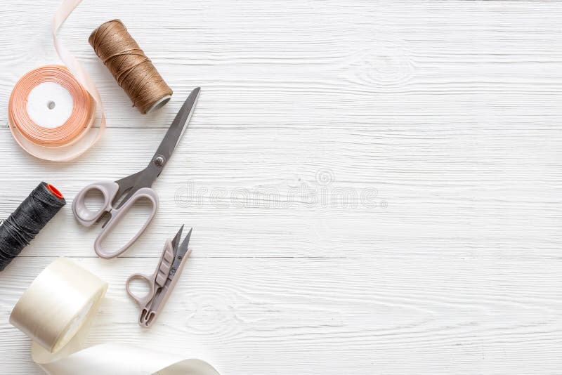 Fashion Designer or Seamstress Table with Tailor Tools Stock Image ...