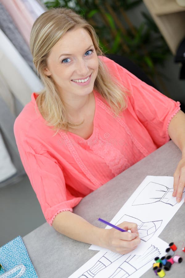 Fashion Designer Sketch Drawing Costume Concept Stock Image - Image of ...