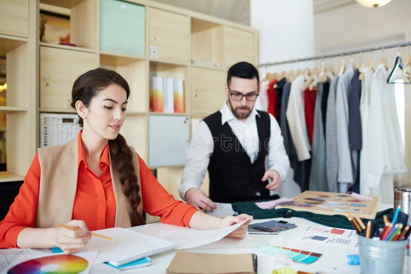 Fashion designer at work stock image. Image of fashion - 91859333