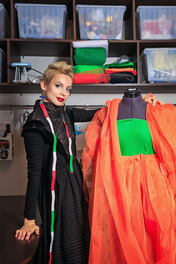 Fashion Designer Working with Dummy Stock Photo - Image of person ...