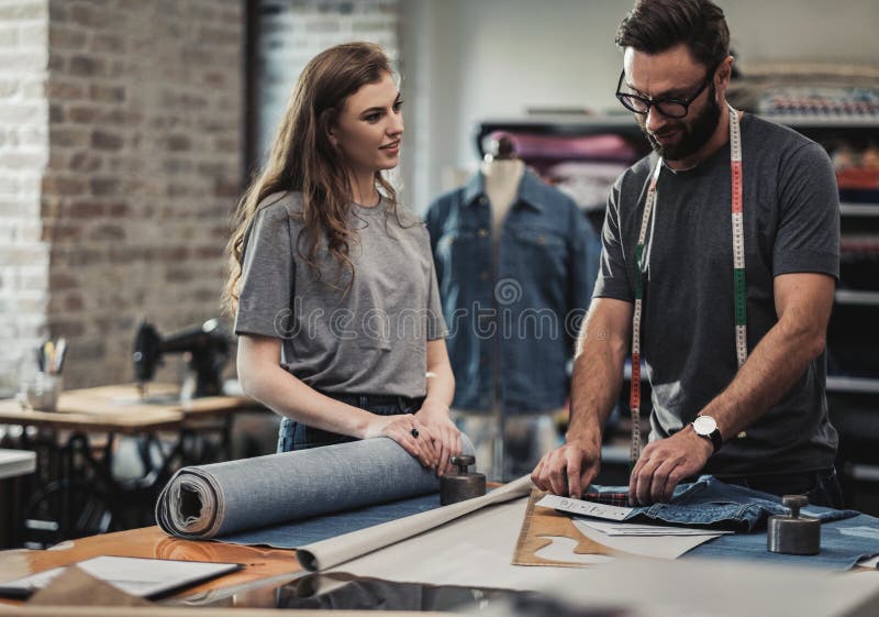 Fashion Designer Working in His Studio Stock Image - Image of design ...
