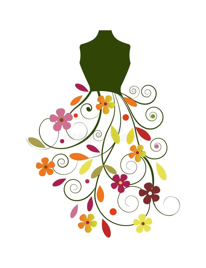 Fashion dress icon stock vector. Illustration of floral - 26542184