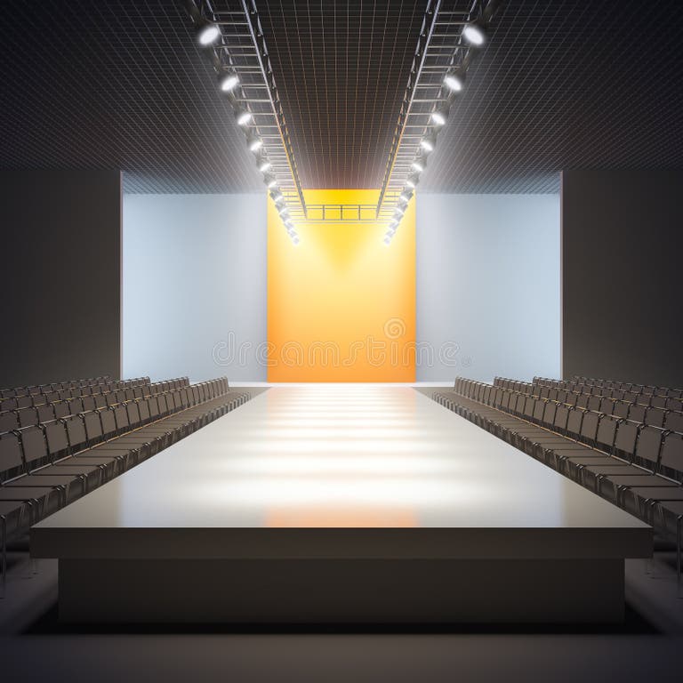 Fashion empty runway. stock illustration. Illustration of audience ...