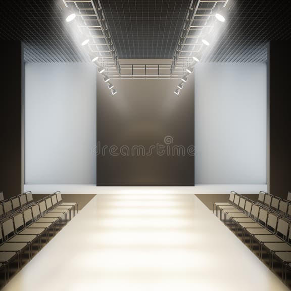 Fashion empty runway. stock illustration. Illustration of perspective ...