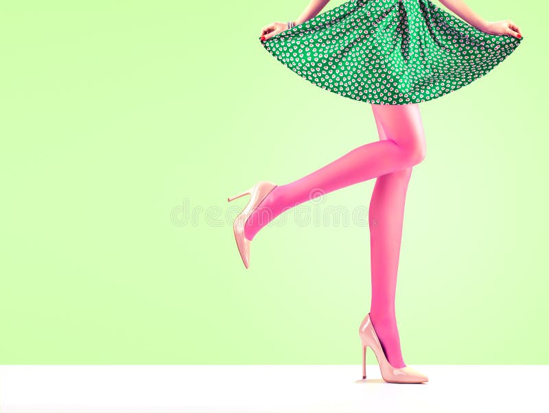 Fashion Female Skirt Long Legs High Heels Outfit Stock Image Image