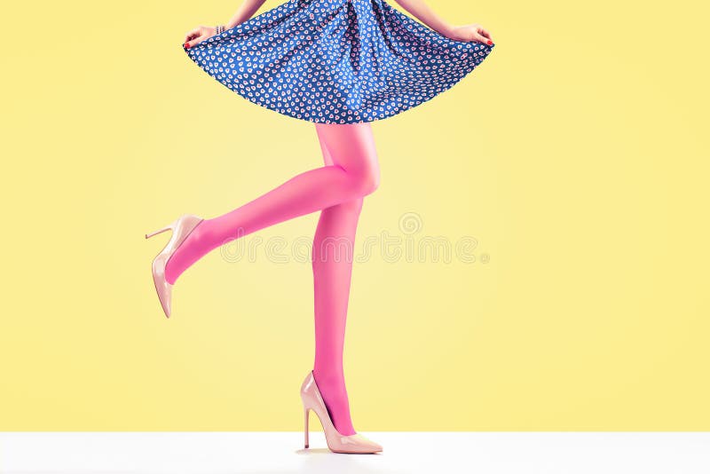 Fashion Female Skirt Long Legs High Heels Outfit Stock Image Image