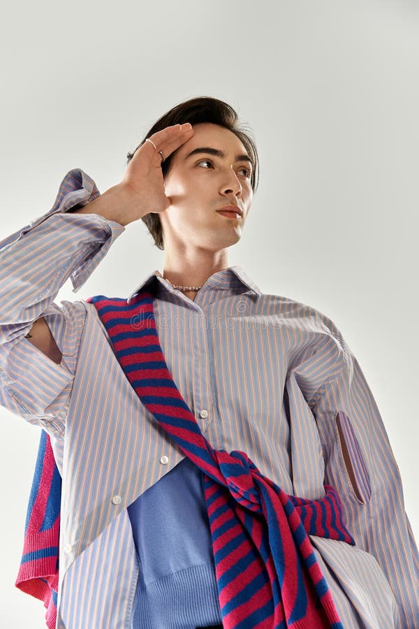 Fashion Forward Non Binary Individual Expresses Stock Photos - Free ...