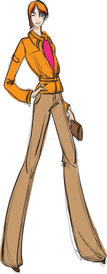 SKETCH. fashion girl. stock vector. Illustration of glitter - 23455347