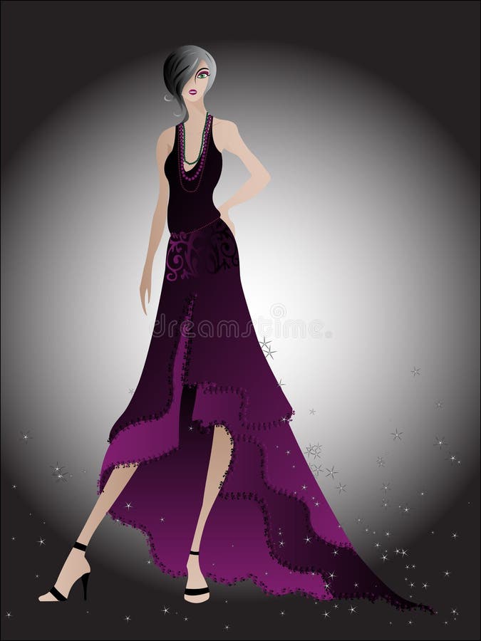Vector Illustration of Fashion Model in Retro Style Stock Vector ...