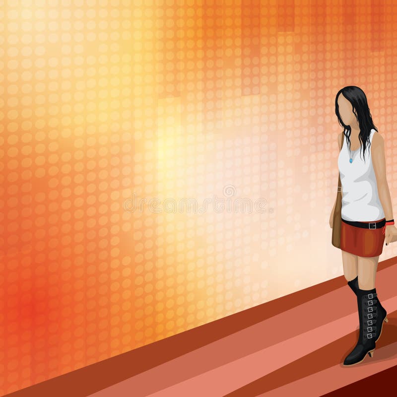 Fashion Girl Background Design. Vector Illustration Decorative Design ...