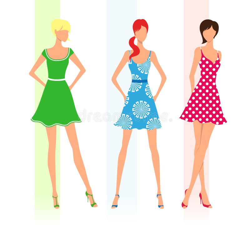 Sixties style girls stock vector. Illustration of beauty - 19486643