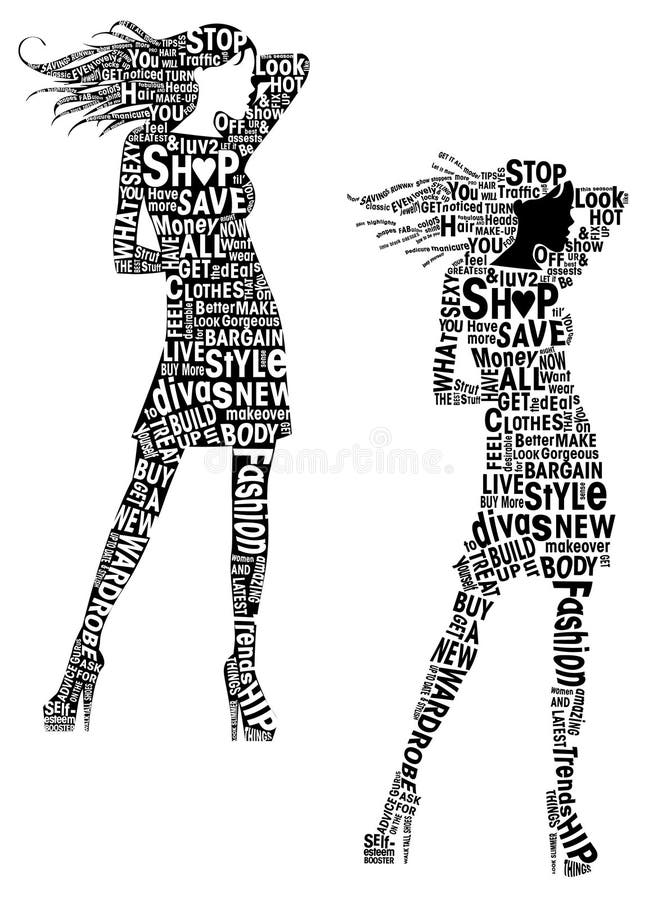 Fashion Girls Typography Style 2 Stock Vector - Illustration of makeup ...