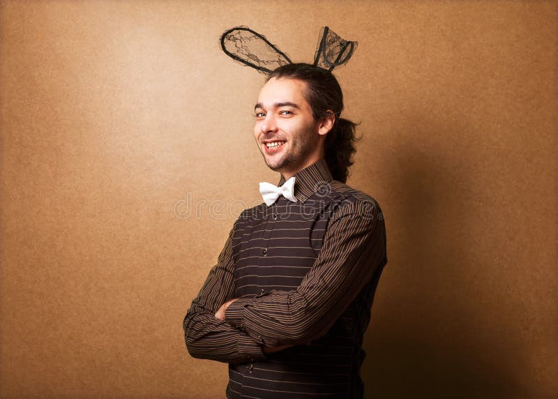 Fashion guy in bunny ears stock photo. Image of easter - 41614158