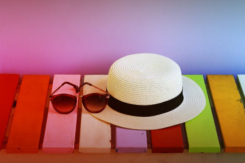 Fashion hat on the table stock photo. Image of decoration - 128820974