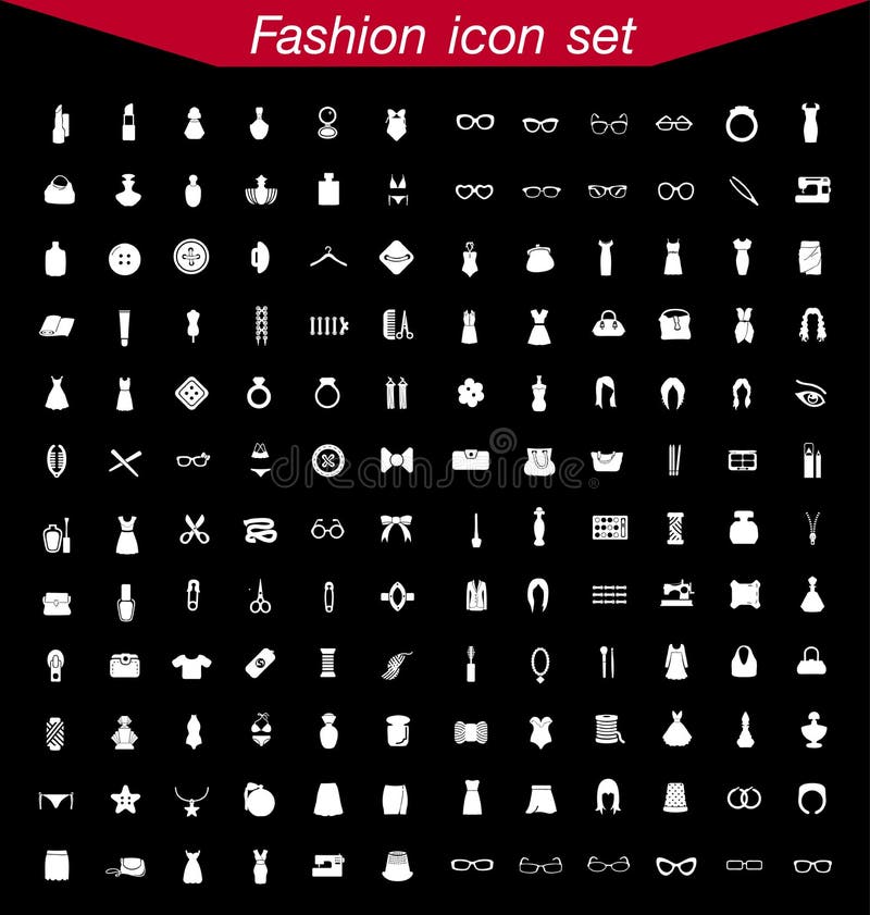 Fashion icon set stock vector. Illustration of high, model - 64609891