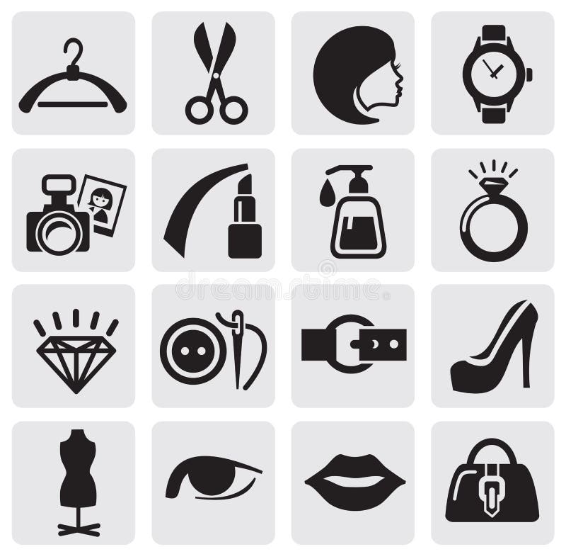 Fashion icons stock vector. Illustration of fashion, heels - 25584426