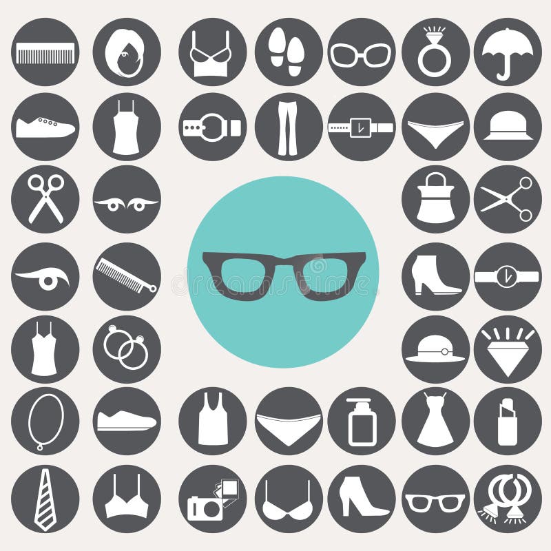 Fashion icons set. stock illustration. Illustration of mannequin - 44438805