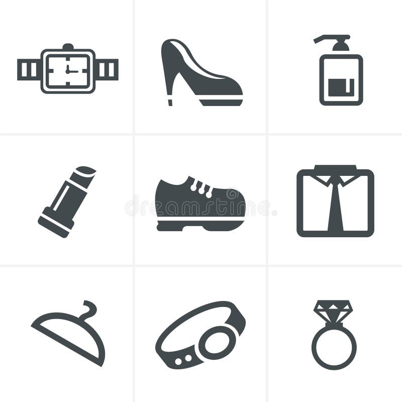 Fashion Icons Set, Vector Design Stock Illustration - Illustration of ...