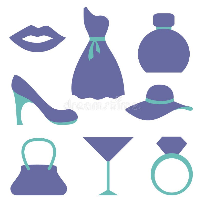 Fashion icons set stock vector. Illustration of decoration - 67739486
