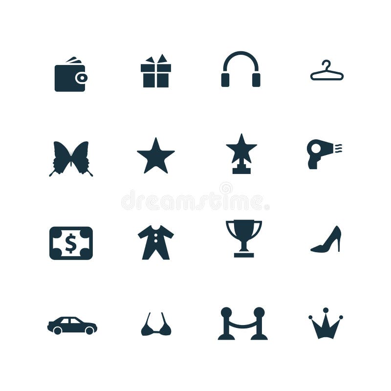 Fashion icons set stock vector. Illustration of symbol - 52613301
