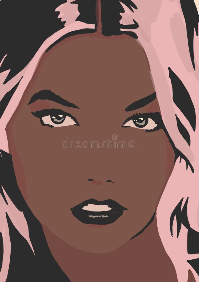 Fashion Illustration Beautiful Girl Or Woman Abstract Stock