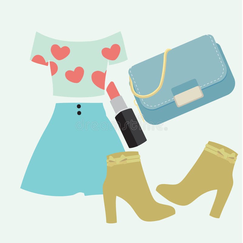 Fashion Items. Vector Illustration Decorative Design Stock Vector ...