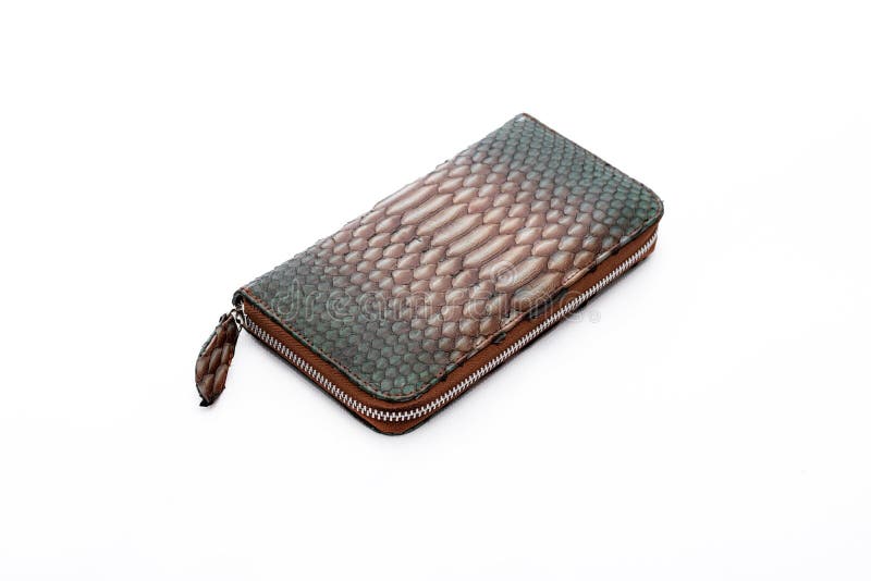 Fashion Luxury Snakeskin Python Wallet Isolated on a White Background ...