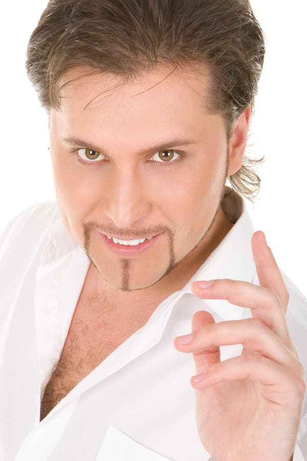 Almost Bald Man with Long Moustache in Baroque Dress Stock Photo ...