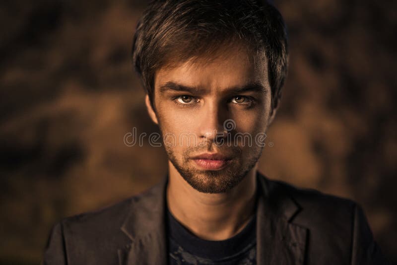 Fashion Man Model Dressed Casual Posing Dramatic in the Studio Stock ...