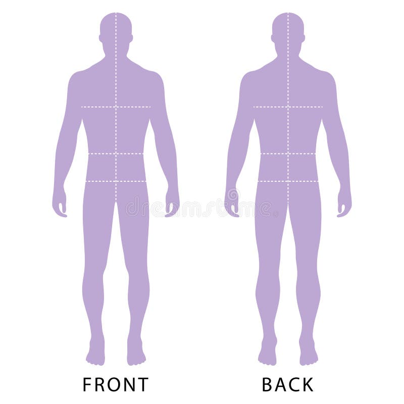 Fashion Man S Solid Template Figure Silhouette (front & Back Vie Stock ...
