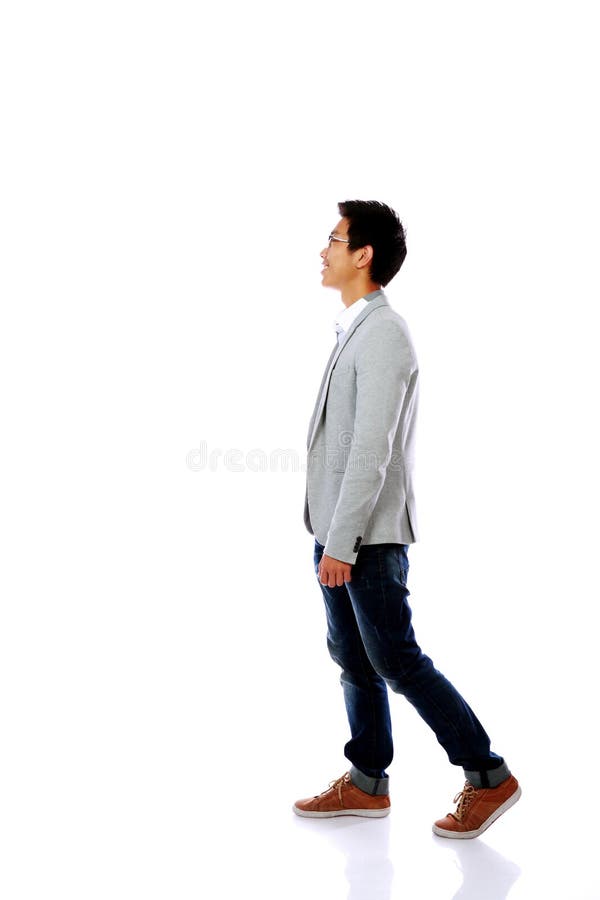 Fashion Man Walking Forward Stock Photo - Image of male, briefcase ...