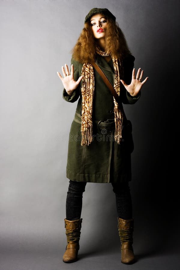 Fashion Model in Autumn/winter Clothes Stock Image - Image of girl ...