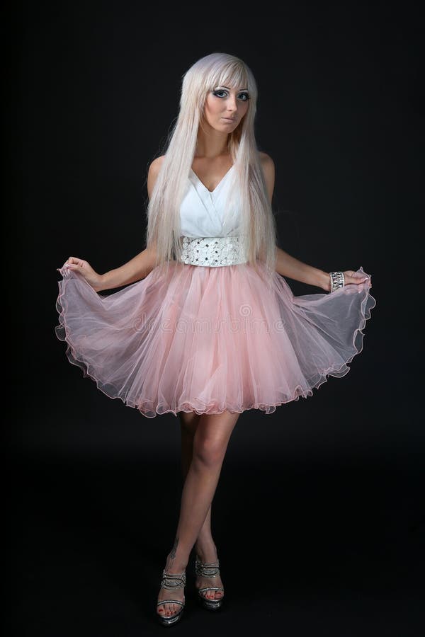 Fashion Model with Barbie Doll Make-up Stock Image - Image of ...