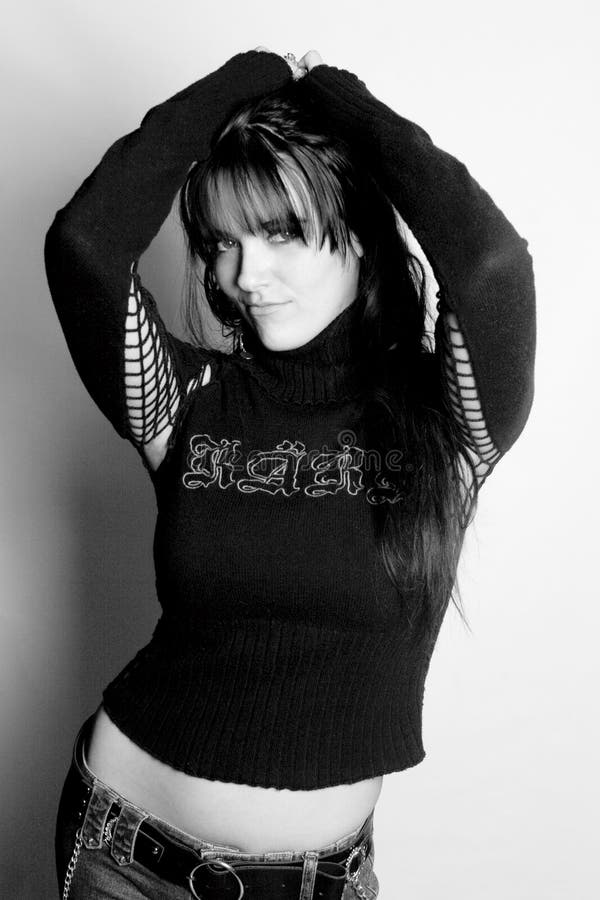 Fashion Model - Black & White High Contrast Stock Photo - Image of rock ...