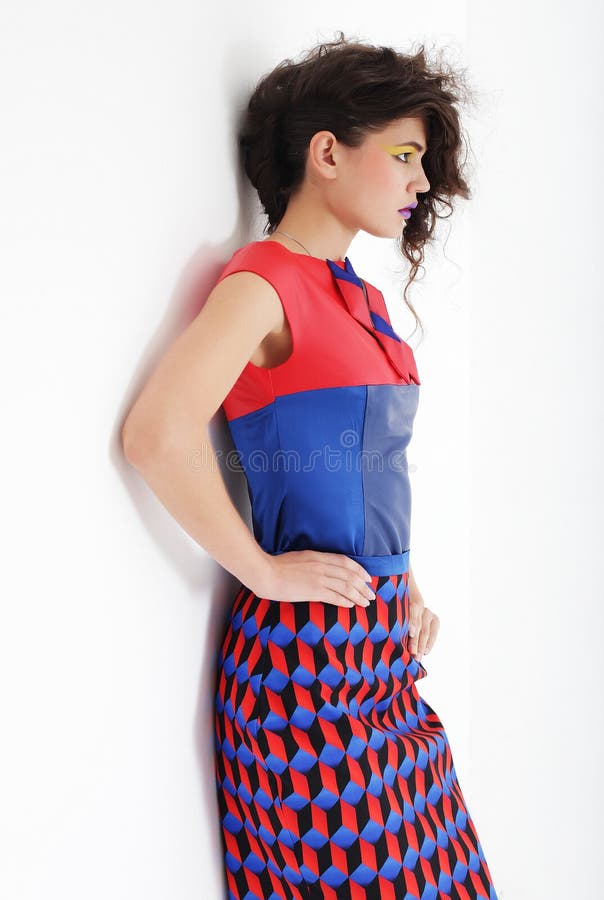 Fashion Model in Bright Dress Stock Photo - Image of girl, person: 50715380